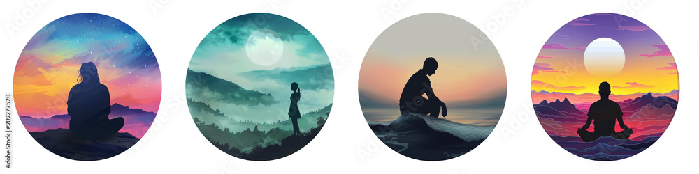 Solitude clipart collection, symbol, logos, icons isolated on ...