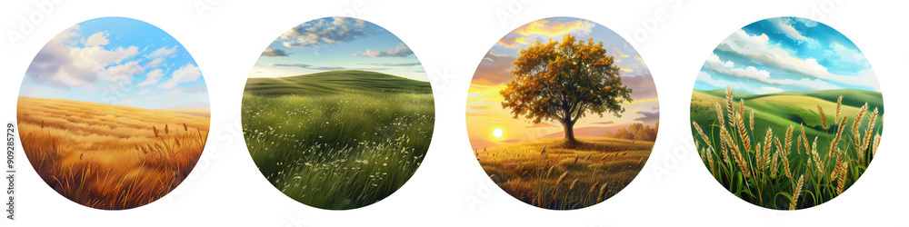 Prairie clipart collection, symbol, logos, icons isolated on ...