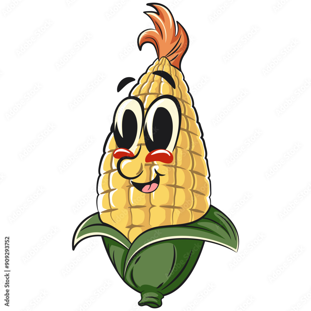character of a cute corn cartoon vector isolated clip art mascot ...