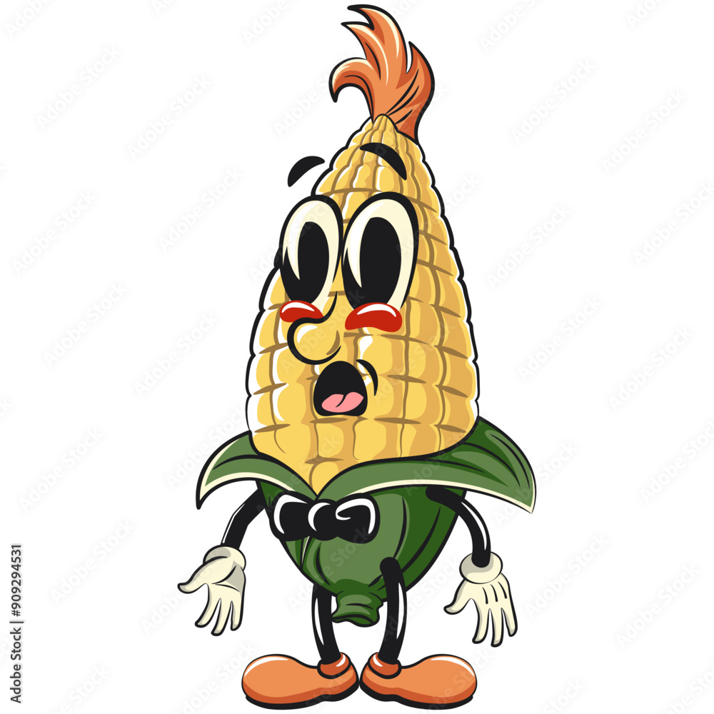 character of a cute corn cartoon vector isolated clip art mascot ...