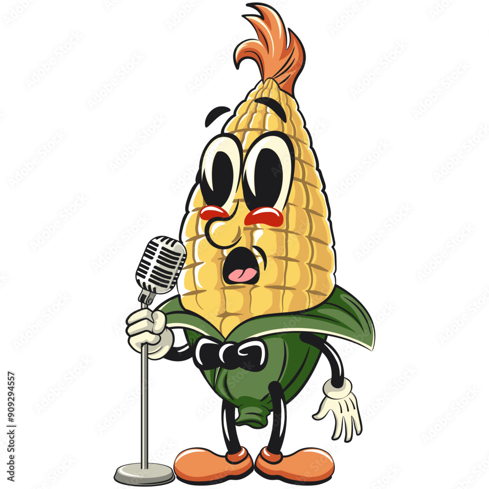 character of a cute corn cartoon vector isolated clip art mascot ...