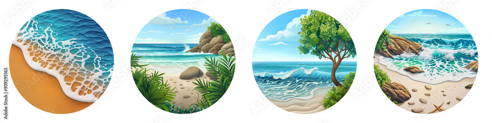 Beach Restoration clipart collection, symbol, logos, icons isolated on ...