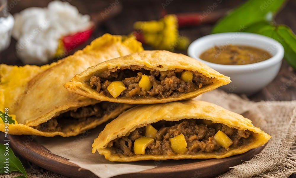 Jamaican patty features a flaky shell enclosing a range of savory ...