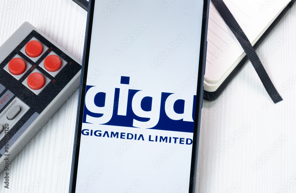 New York, USA - 1 August 2024: GigaMedia Logo on Phone Screen, Company ...