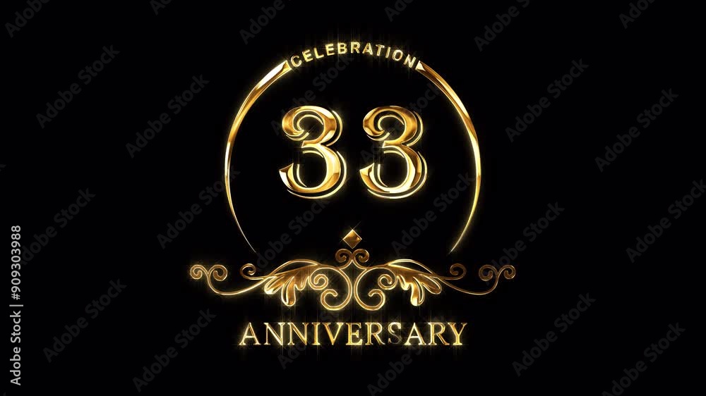 33rd Anniversary Celebration. Happy 33 Years Anniversary Animation in ...