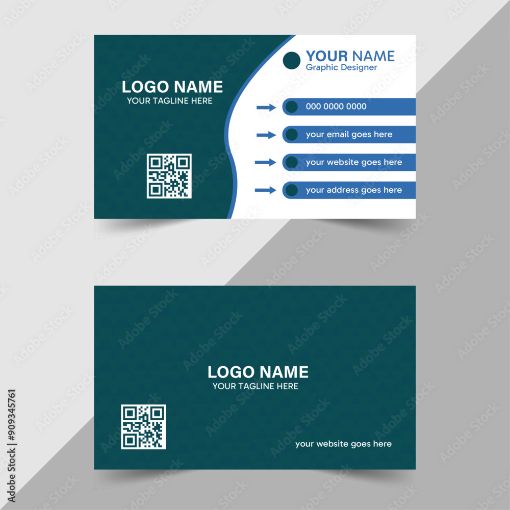 simple visiting card layout vector illustration print ready clean card ...
