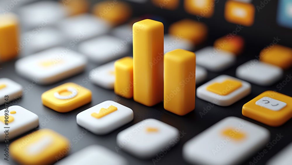 simple icon for an app that is a bar graph, white background, simple ...