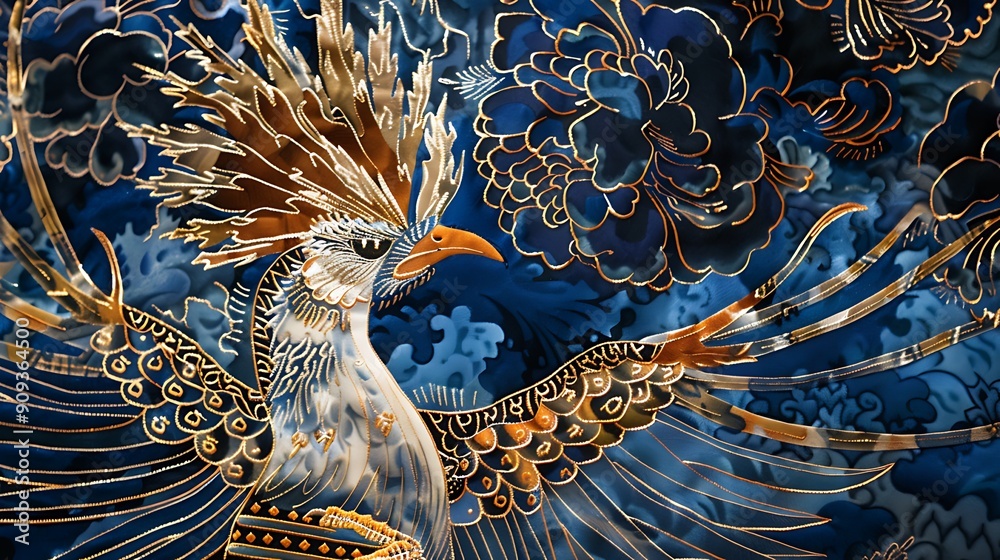 Pattern Batik Shoots of bamboo shoots Betawi cloth with floral motifs ...