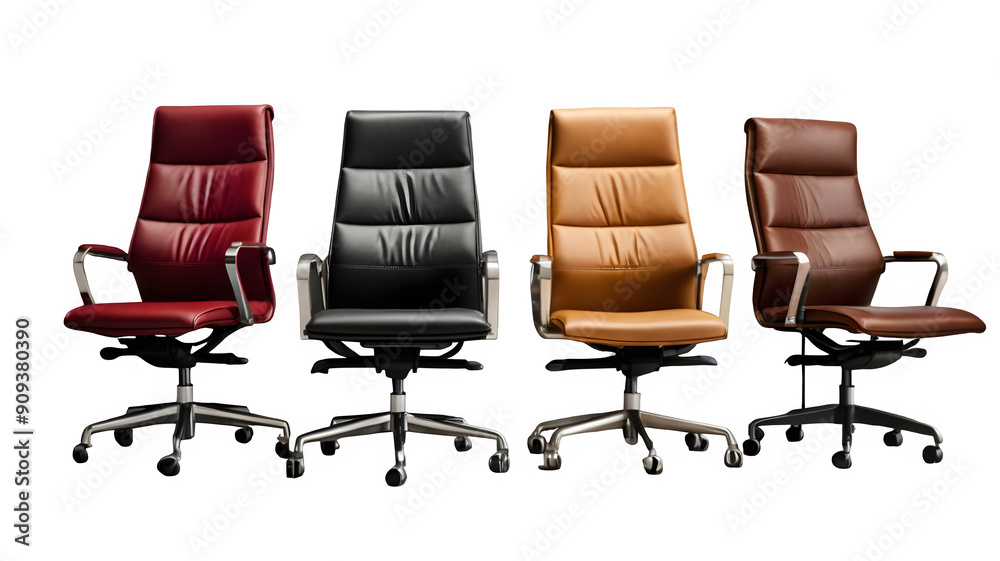 Collection of office chairs with transparent background, PNG Stock ...