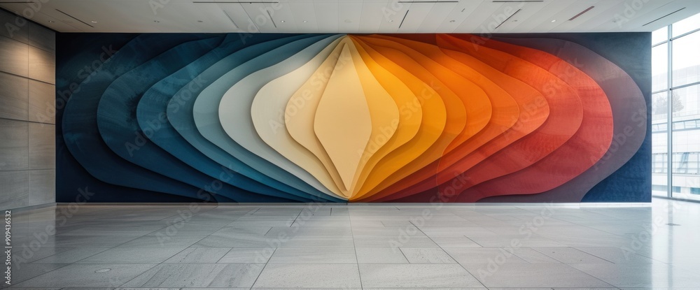 Artistic Olympic wall design focusing on abstract forms and color ...