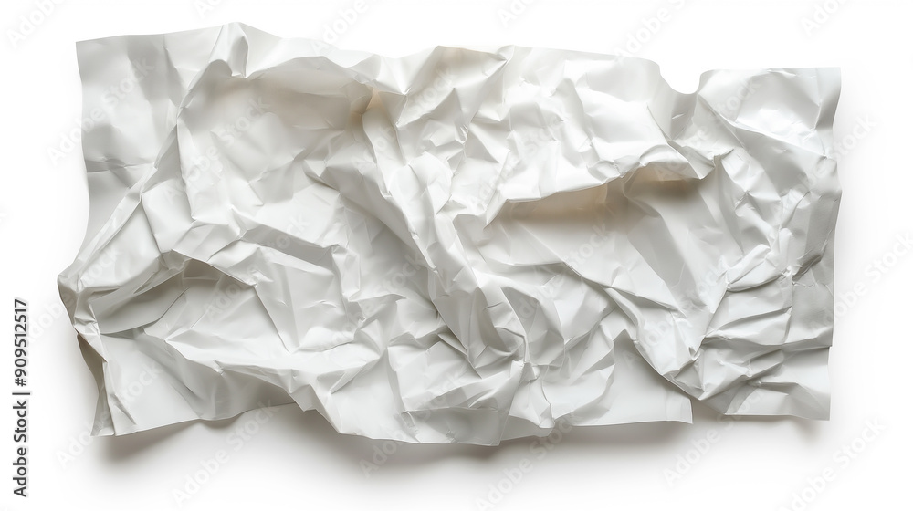 Crumpled Paper Texture: A close-up, high-resolution image of a white ...