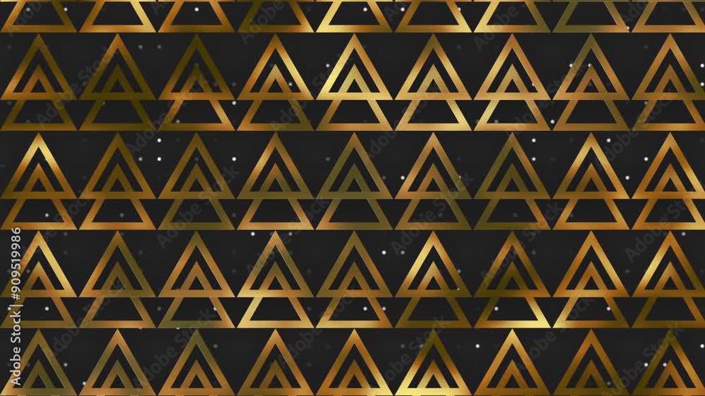 Gold triangles grid pattern on black background. Luxurious design ...