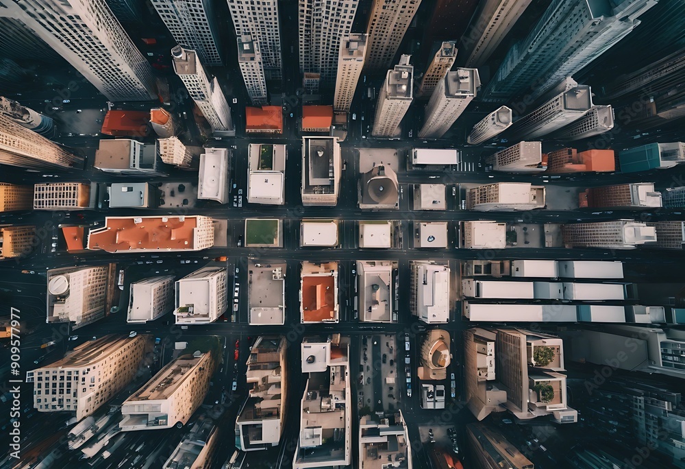 blocks Top city aerial images view Building Above Street Overhead Road ...