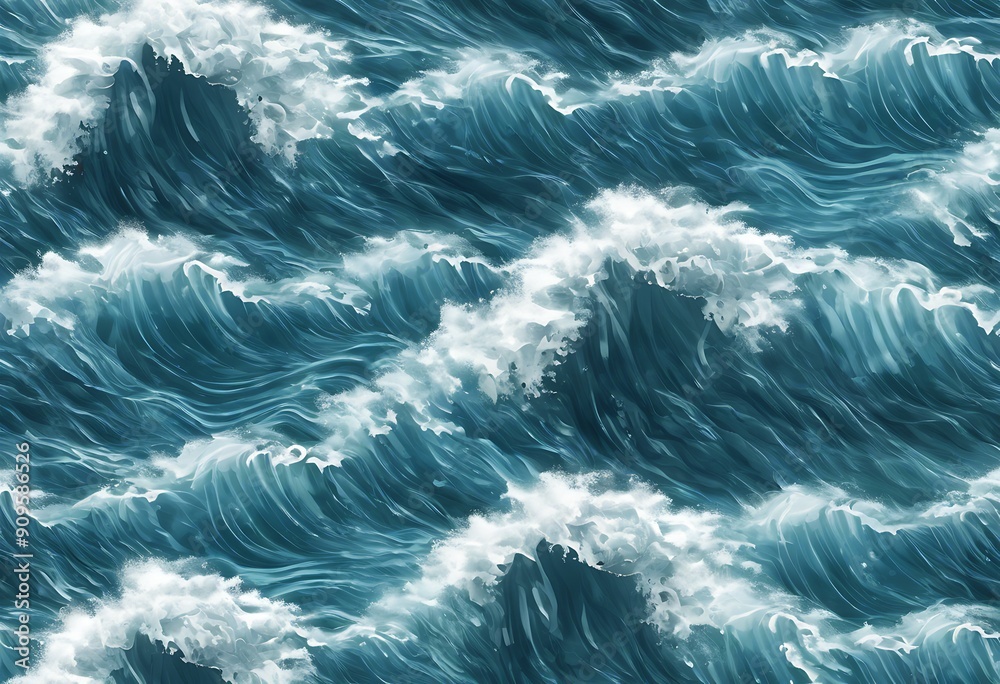waves view ocean sea illustration background isolated realistic foam ...