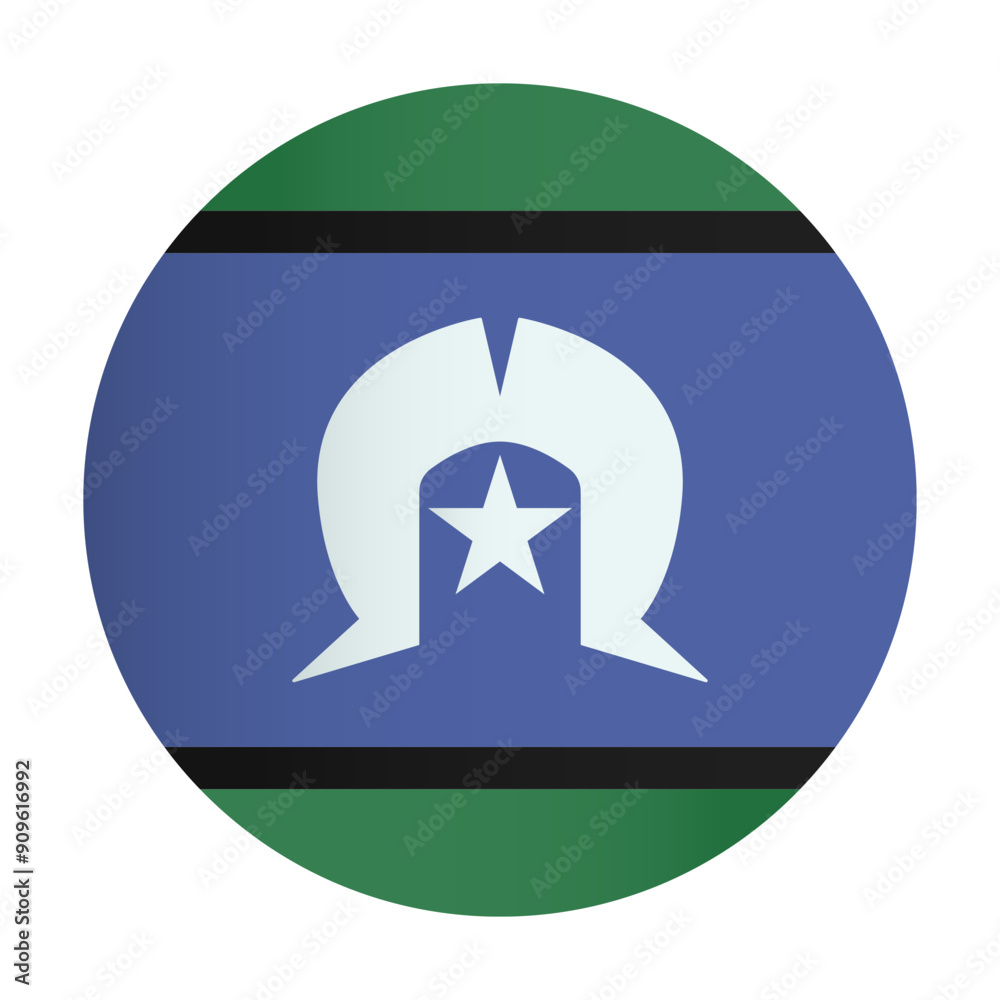 Torres Strait Islander national flag, circle sign emblem identity Stock ...