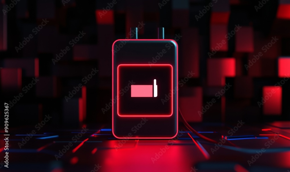 Creative Low Battery Icon with Power Plug Concept. Urgent Charging ...