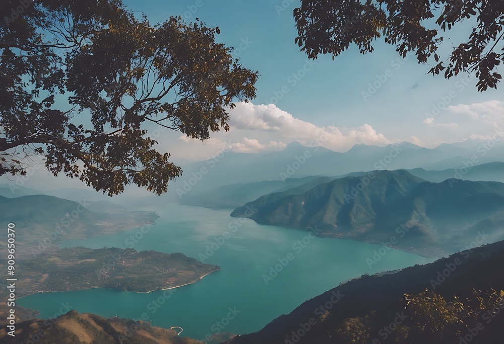 Phewa View Sarangkot Pokhara Lake Nepal Point Background Water Sky ...