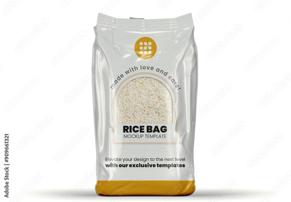 Plastic Rice Bag Mockup Stock Template | Adobe Stock