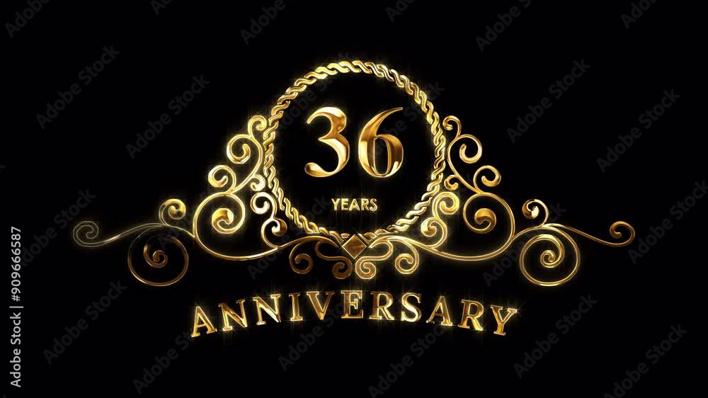 36th Anniversary Celebration. Happy 36 Years Anniversary Animation in ...