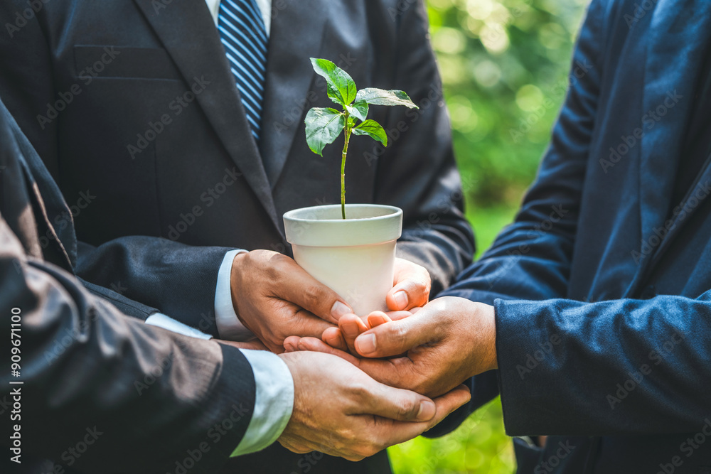 Environmental Collaboration in green business people conserve the green ...