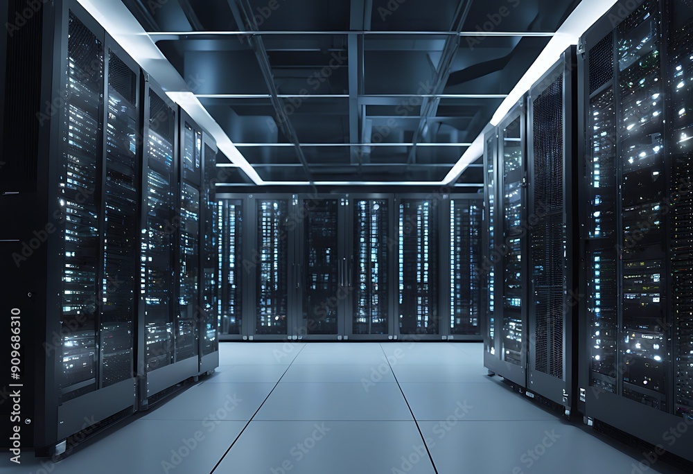 Rackmount render technology rack illustration row computer data ...