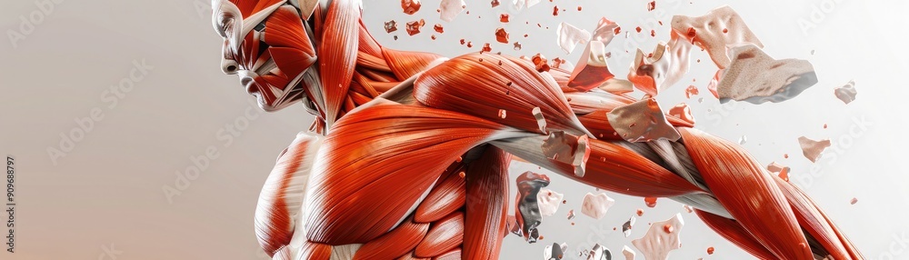 Exploded view of muscles showing internal frameworks, [Exploded Muscle ...