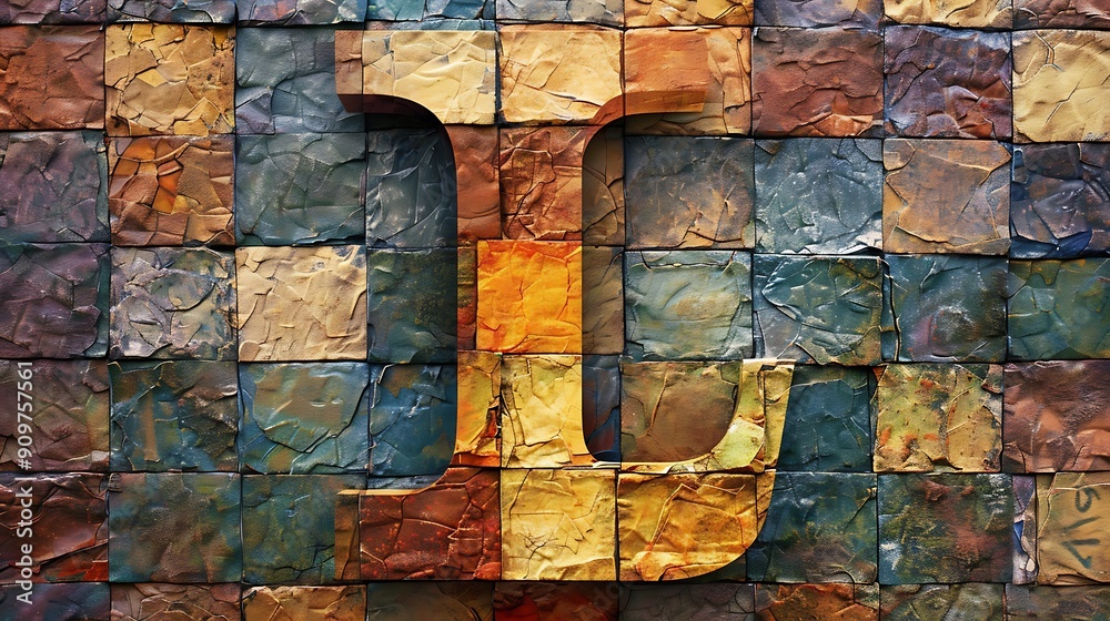 Font on brick texture letter L cut out of paper brick wall fonts set on ...