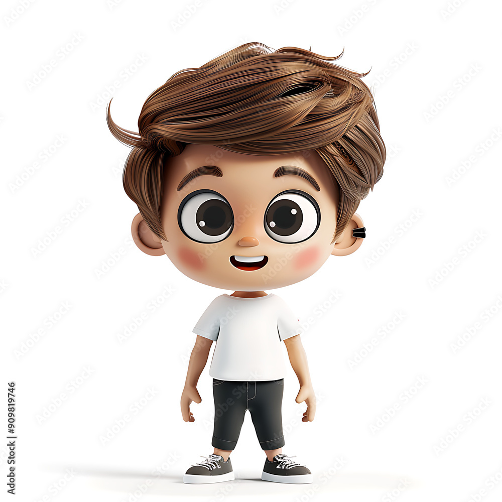 2. 3D cartoon character with unique features such as big eyes small ...