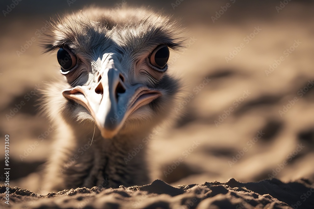 head sand concept ostrich burying scared immersed underground ground ...