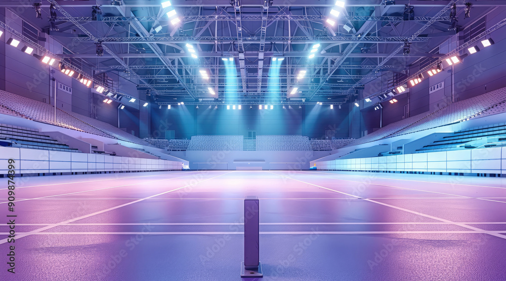 Professional parallel bar gymnastics competition venue, featuring a ...