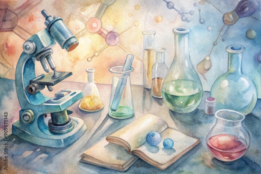 Microscopes, beakers, and lab equipment clutter a university science ...