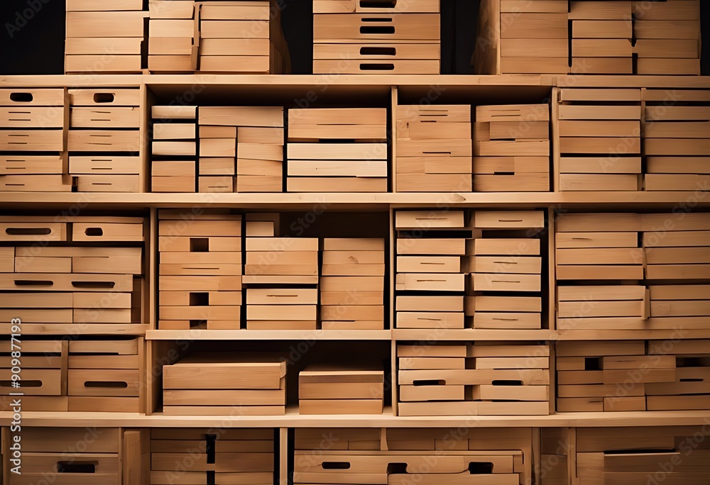 wooden stack boxes crate box wood shipping cargo case packing three ...