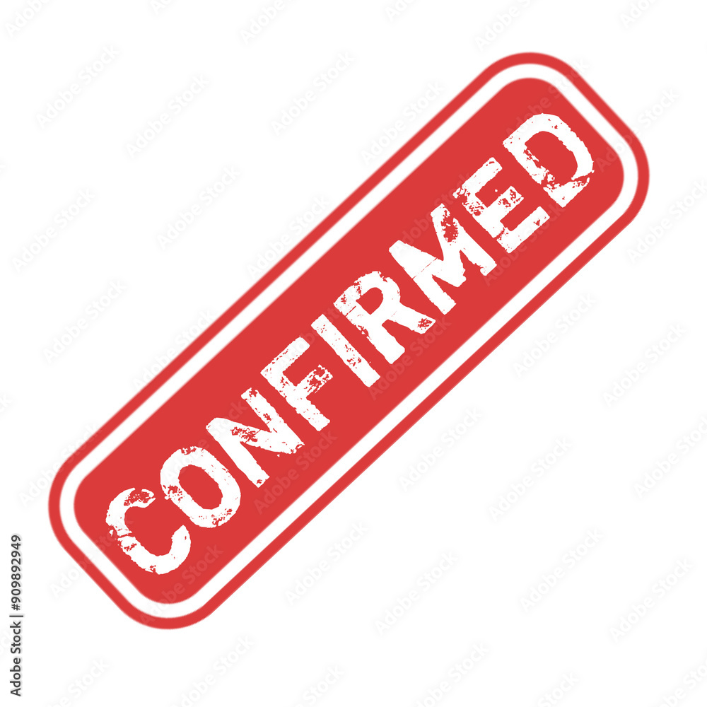 Confirmed stamp of red colour, Confirmation icon used in bussiness ...