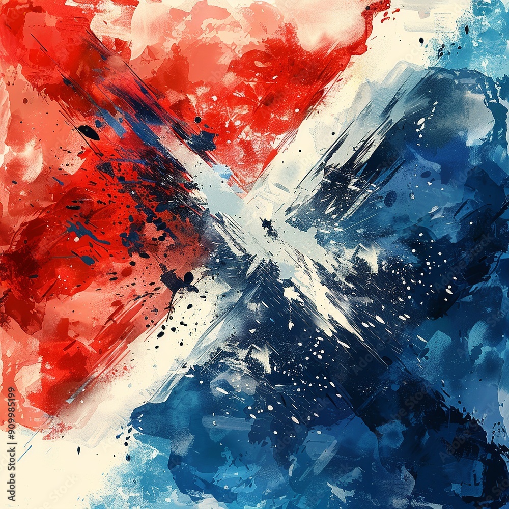 This digital artwork of the Norwegian flag incorporates elements of ...