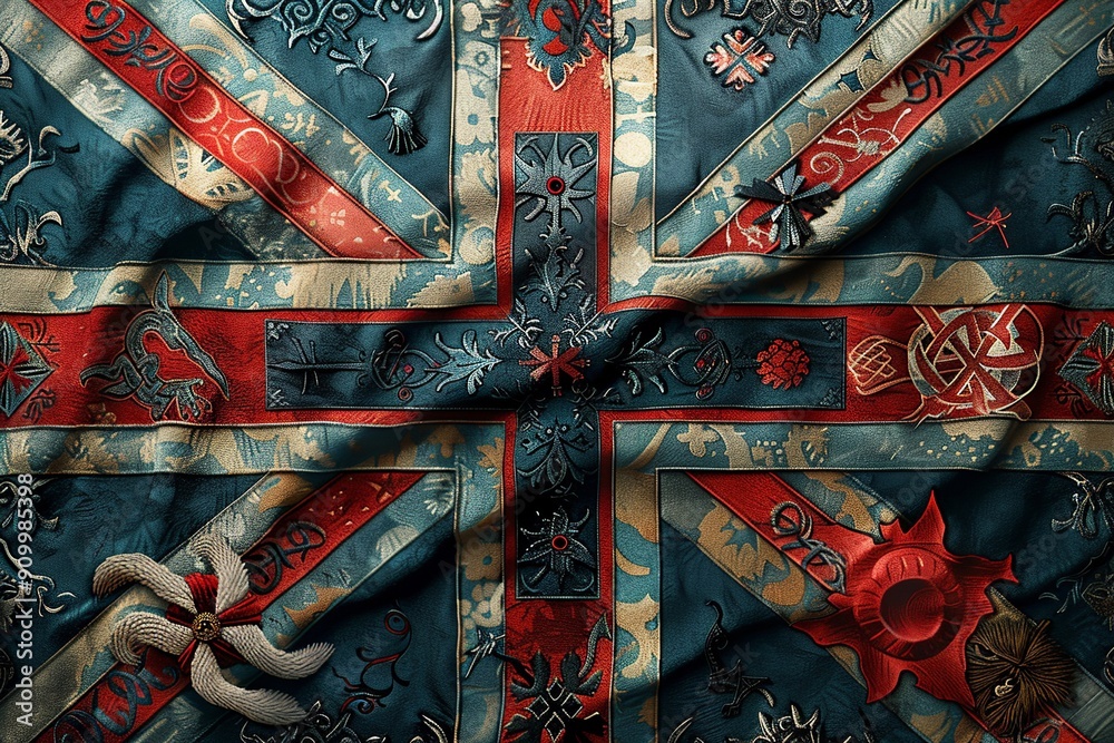 This digital artwork of the Norwegian flag incorporates elements of ...