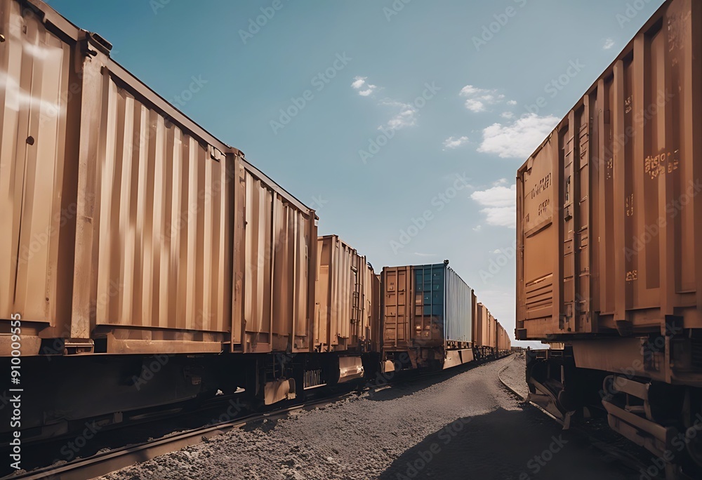 train freight railway containers transportation cargo concept cars shipping logistics image ...
