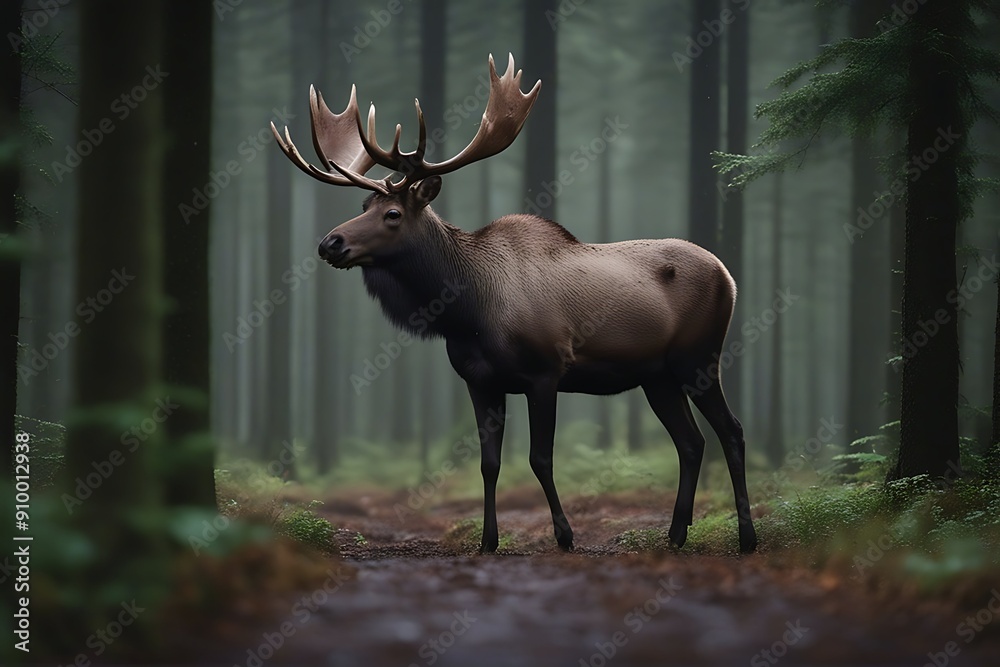 wildlife sweden day beautiful animal alces habitat rainy dark eurasian ...