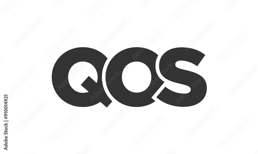 QOS logo design template with strong and modern bold text. Initial ...