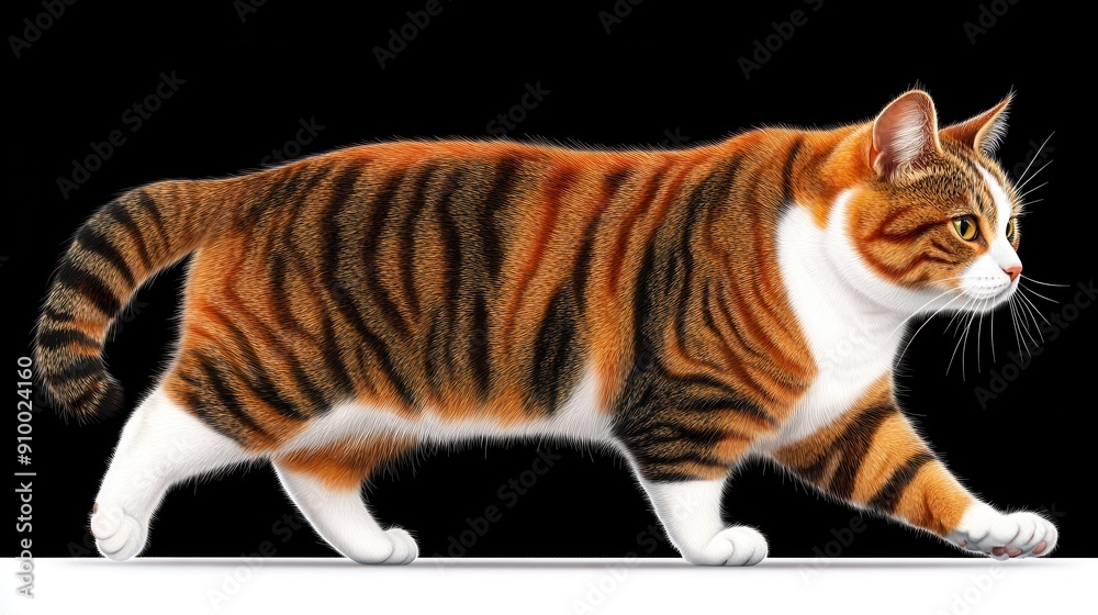 Cat clipart of a tabby cat with bold and prominent "M" markings ...