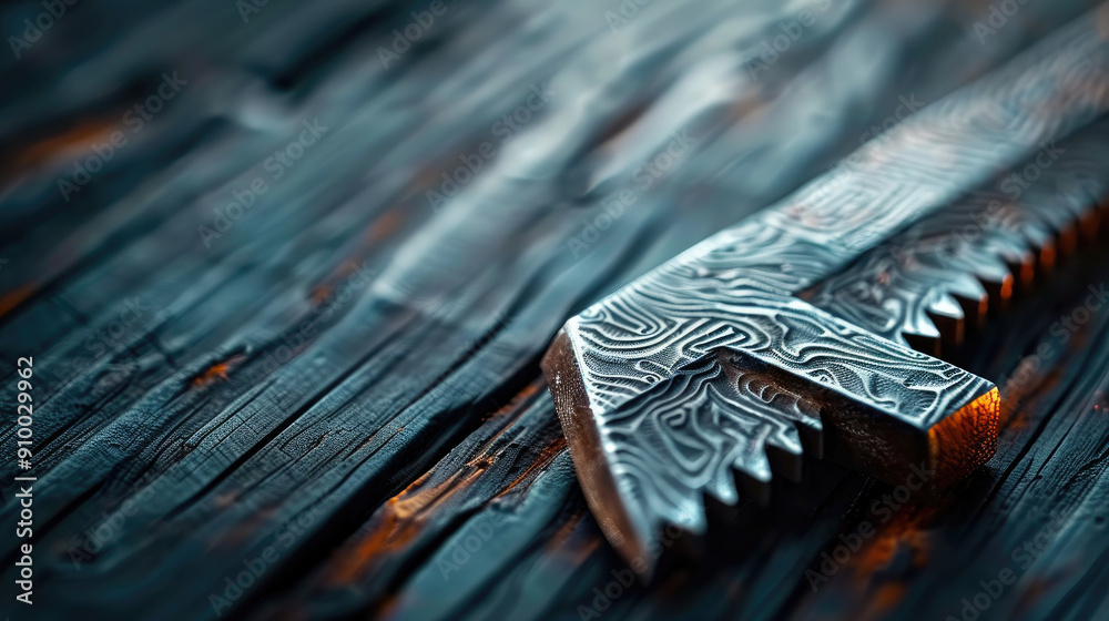 Explore the exquisite details of Damascus steel in this extreme macro ...