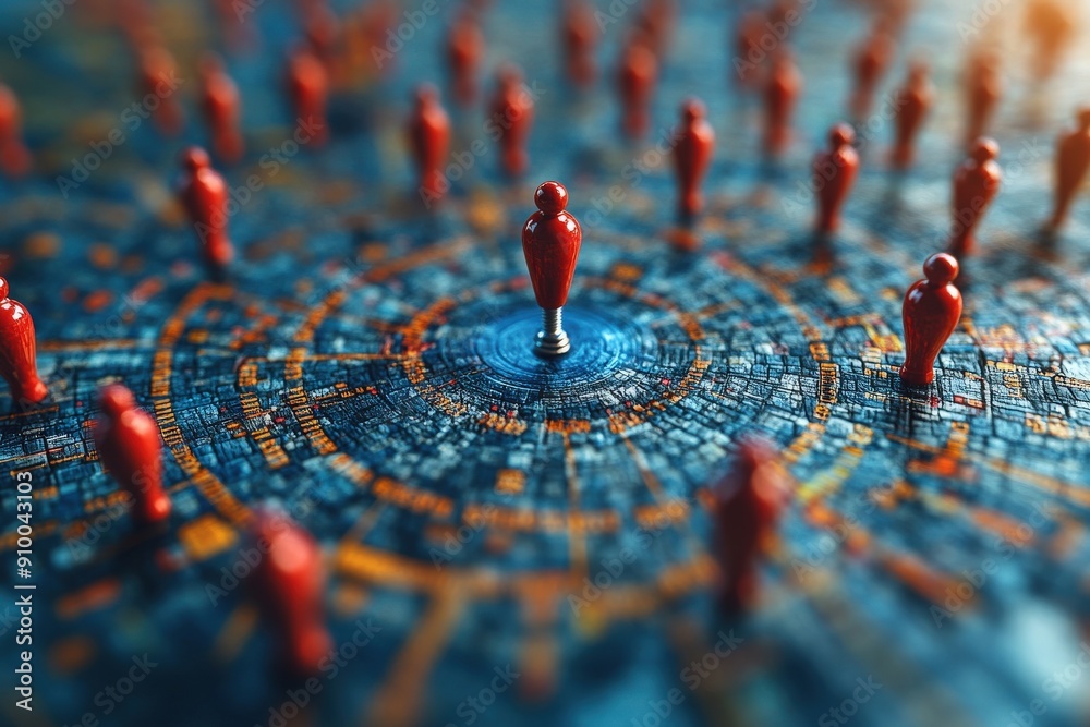 Marketing online with social targeting: A detailed 3D render of social ...