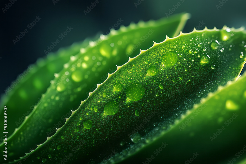 Abstract representation of aloe leaves with their gel exposed, creating ...