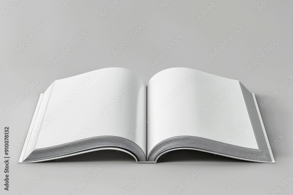 Open Book Mockup with Blank White Pages. Clean White Book Mockup Stock ...