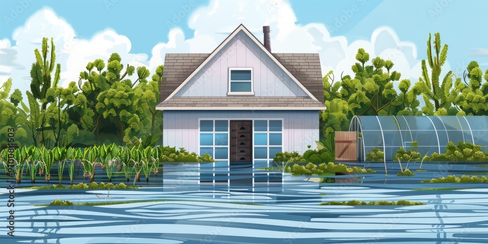 Effects of heavy rainfall Flash floods engulf residential areas House ...