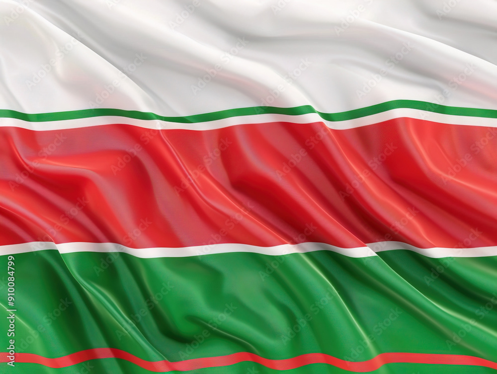 Beautiful white, green, red flag, Green, white and red fabrics made ...