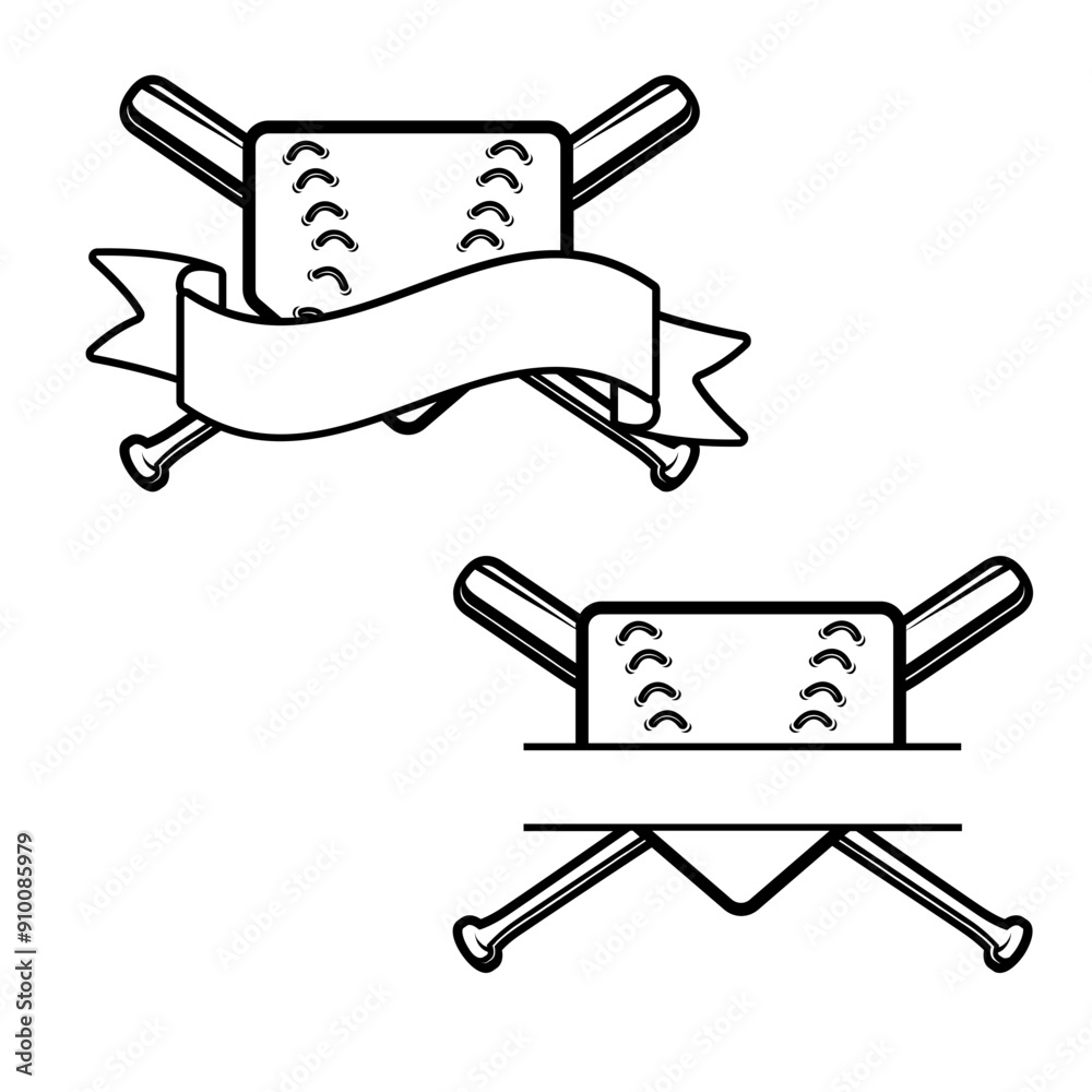 Vetor de Baseball Theme | Baseball Bat | Baseball Plate | Baseball Game ...