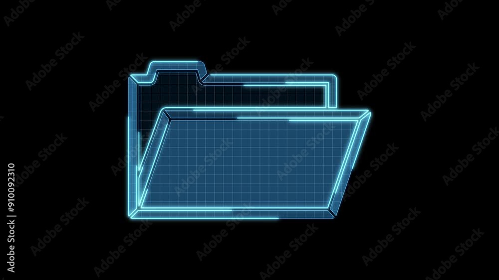 Folder icon motion animation, continuous seamless loop from 1 to 7 ...