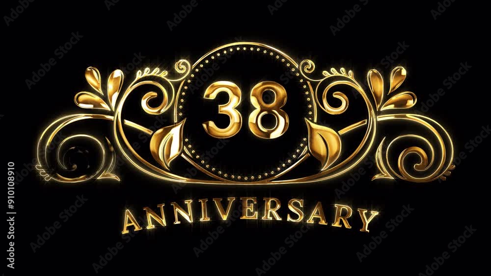 38th Anniversary Celebration. Happy 38 Years Anniversary Animation in ...