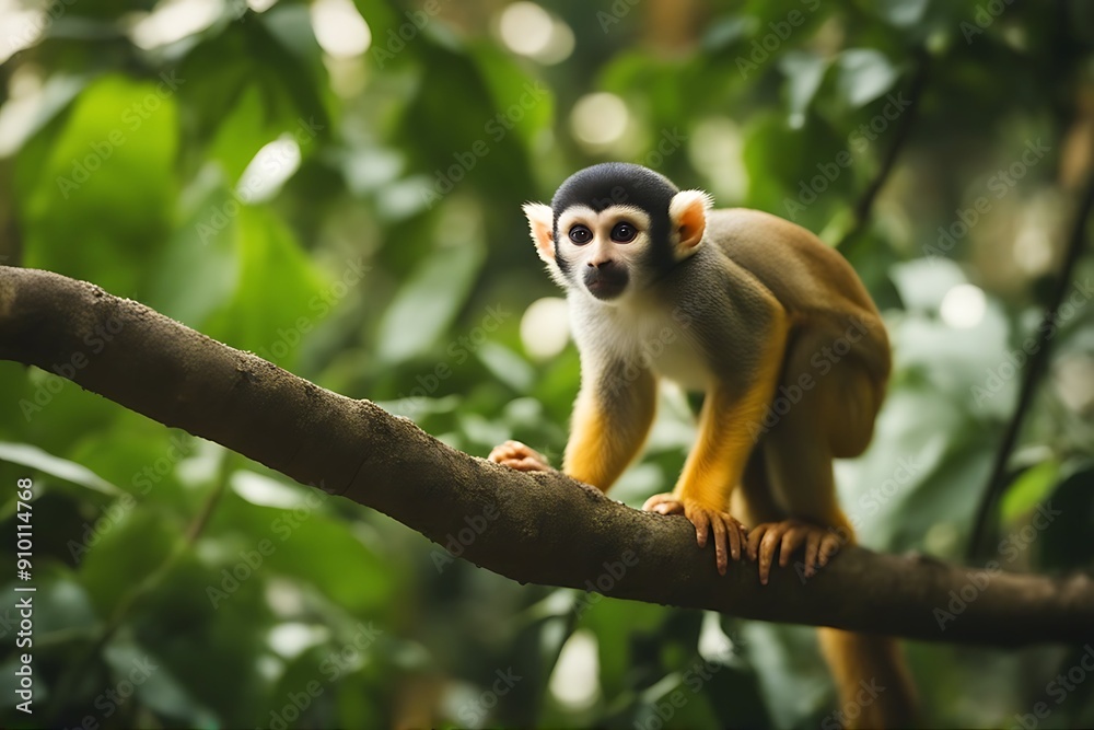 monkey squirrel ecuadorian jungle look mammal america nature primate ...