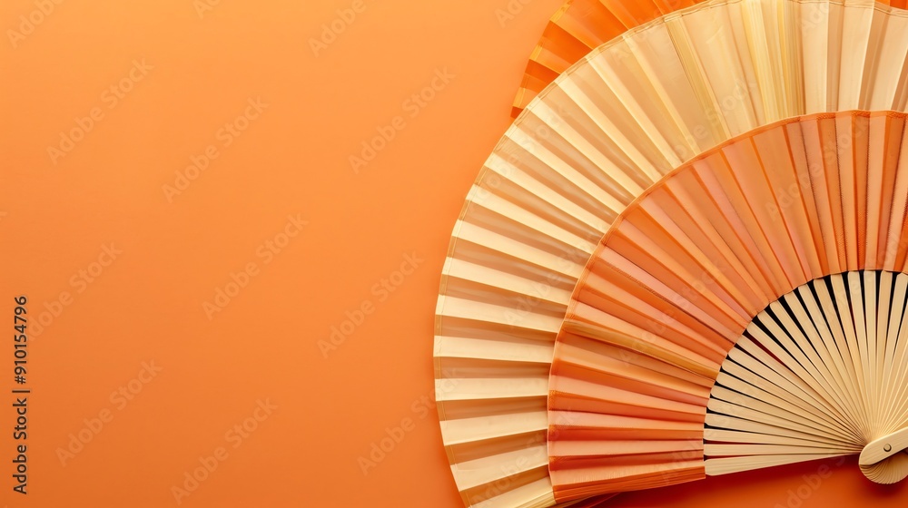 Thai Hand Fans, border, background wallpaper, blank in the middle ...